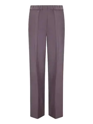 Alberto Biani Elasticated Pressed-crease Trousers - Brown