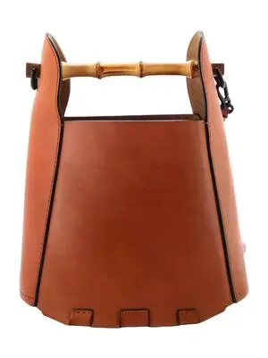 Loewe LOEWE Bamboo Leather Bucket Bag Brown