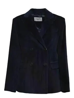 Max Mara Weekend Max Mara Double-Breasted Corduroy Blazer Blue