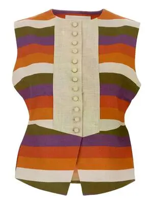 DESTREE DESTREE Sleeveless Horizontal Stripe Bib Top