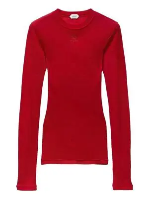 VERSACE Versace Long-Sleeve Wool Knit T-Shirt With Medusa Logo Embroidery