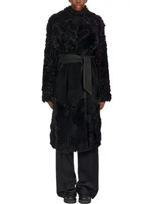 SALVATORE FERRAGAMO Belted Shearling Coat