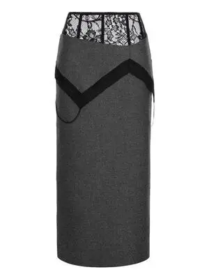 SEEN USERS Trousseau Pencil Midi Skirt - Grey