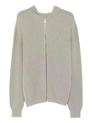 Rick Owens Ribbed Knit Zip-up Cardigan - Grey