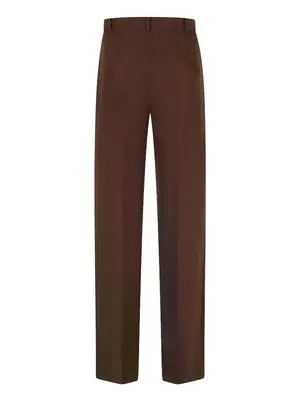 Federica Tosi Dark Cady Texture Straight Leg Trousers - Brown
