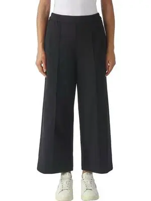 MEIMEIJ Elasticated Waistband Pressed Crease Trousers - Black