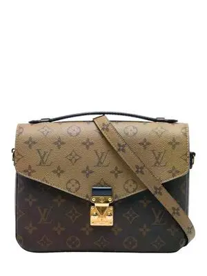 LOUIS VUITTON Louis Vuitton Monogram Reverse Pochette Metis Satchel Brown