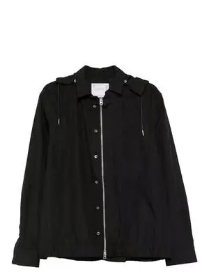 Sacai Zip-up Hooded Lightweight Jacket - Black