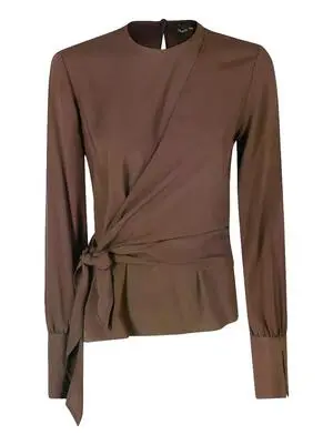 Federica Tosi Wrap-style Side-tie Blouse - Brown