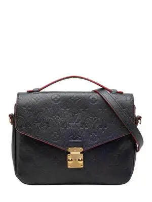 LOUIS VUITTON Monogram Empreinte Pochette Metis Satchel - Blue