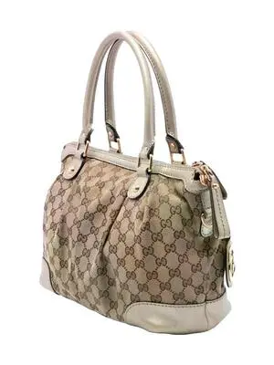 Gucci Gg Canvas Sukey Satchel - Gold
