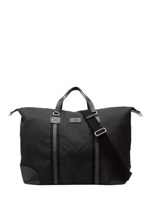 Gucci Gg Nylon Web Duffle Travel Bag - Black