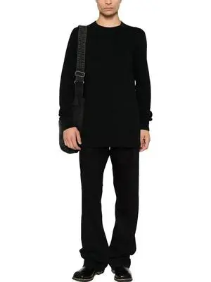 Rick Owens Ribbed Knit Long-sleeve Sweater - Black