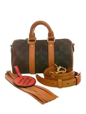 LOUIS VUITTON Monogram Canvas Keepall Bandouliere 25 Satchel - Brown