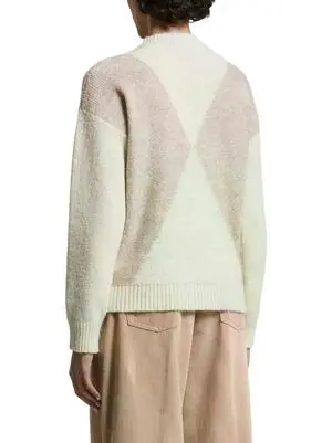 Peserico Argyle Sequin-embellished Sweater - Neutrals