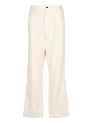 ORIGINAL MADRAS TRADING COMPANY Herringbone Weave Straight-leg Trousers - Neutrals