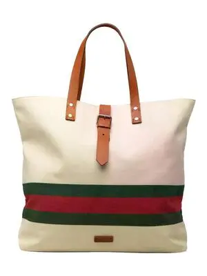 GUCCI Gucci Canvas Web Tote Bag