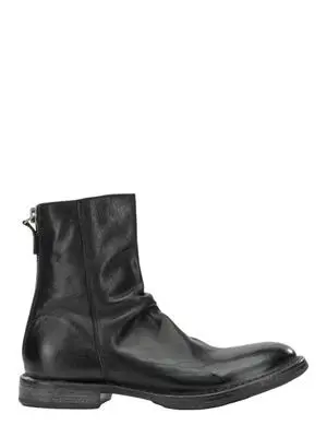 Moma Leather Rear Zip Boots - Black