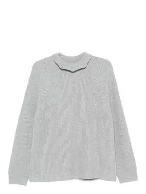 Liviana Conti Ribbed Knit Turtleneck Sweater - Grey