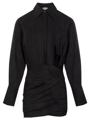 Andamane Andrea Pinstripe Mini Dress - Black