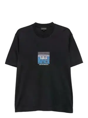 Emporio Armani Graphic-print T-shirt - Black