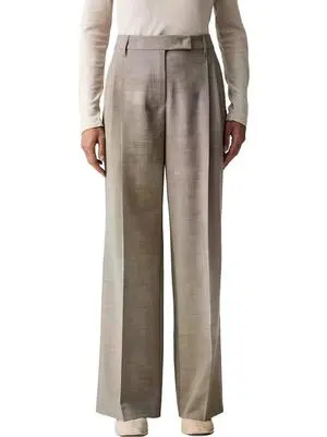 Marc O'polo Pleated Wide-leg Trousers - Neutrals