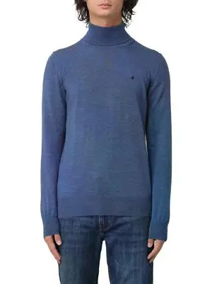 BROOKSFIELD Logo Embroidered Roll-neck Sweater - Blue