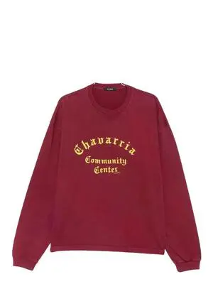 WILLY CHAVARRIA Community Center Long-sleeve Buffalo T-shirt - Red