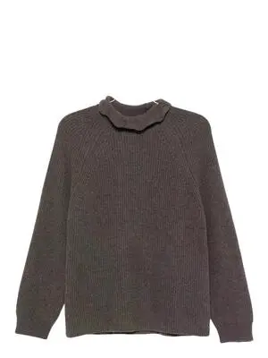 Liviana Conti Ribbed Knit Turtleneck Sweater - Brown