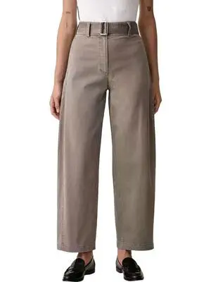 Marc O'polo Belted Wide-leg Trousers - Grey