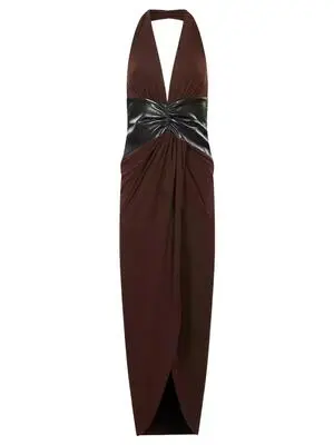 ANDAMANE THE ANDAMANE Panelled Halterneck Midi Dress