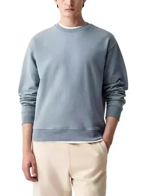 Marc O'polo Logo Embroidered Cotton Sweatshirt - Blue