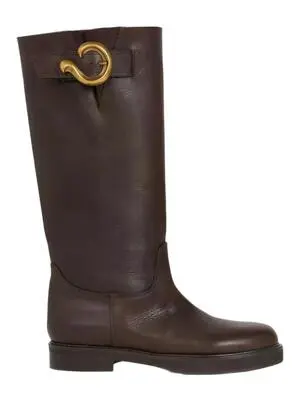 Etro ETRO Leather Boots With Paisley Buckle Brown