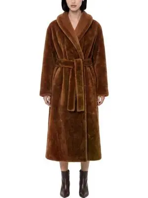 THELAURENT THELAURENT Belted Faux Fur Coat