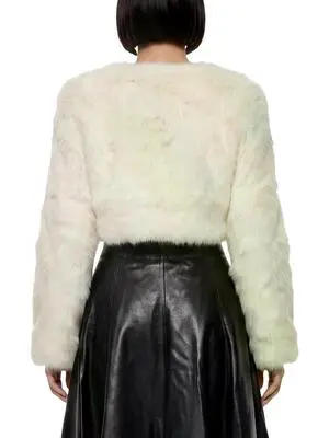 THELAURENT Faux-fur Cropped Jacket - White