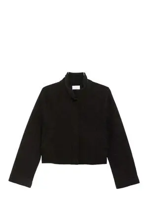 WHYCI High-neck Cropped Coat - Brown