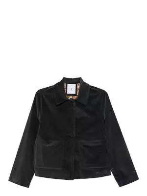 WHYCI Velvet Button-fastening Patch-pocket Jacket - Grey