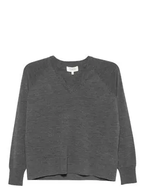 PSOPHIA V-neck Raglan Sleeve Sweater - Grey