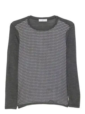 WHYCI Geometric-print Long-sleeved T-shirt - Grey