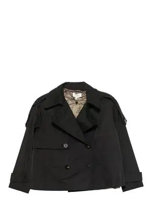 PSOPHIA Double-breasted Shoulder-epaulette Jacket - Black