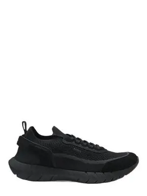 BOSS Mesh-knit Panelled Sneakers - Black
