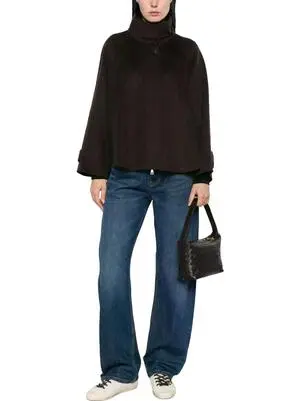 MABRUN High-neck Flared Coat - Brown