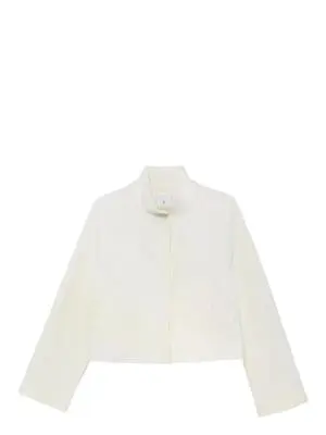 WHYCI High-neck Cropped Jacket - Neutrals