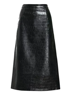Essentiel Antwerp Kind Cropped Effect Midi Skirt - Black