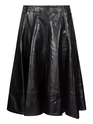 THELAURENT THELAURENT Paneled Leather Midi Skirt