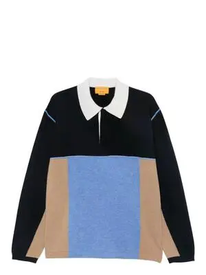 Guest In Residence Colour-block Long-sleeve Polo Shirt - Blue