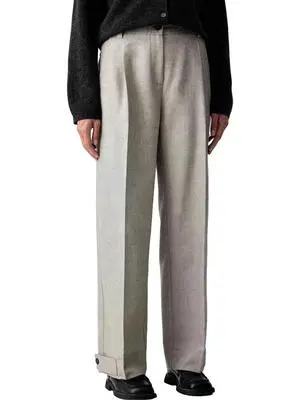 Marc O'polo Pleated Button-cuff Trousers - Grey
