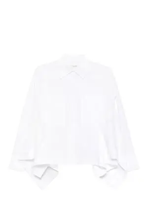 PSOPHIA Patch-pocket Peplum Shirt - White