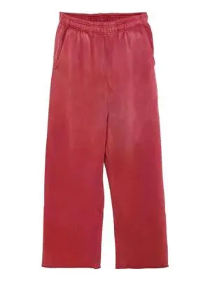 ENTIRE STUDIOS Faded-wash Raw-cut Track Pants - Red