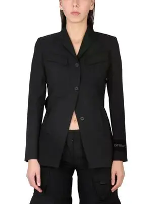 Off-White Logo Patch Blazer - Black